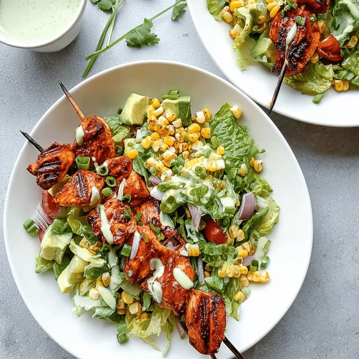BBQ Chicken Skewer Salad: Healthy & Easy Recipe - ZazaCook