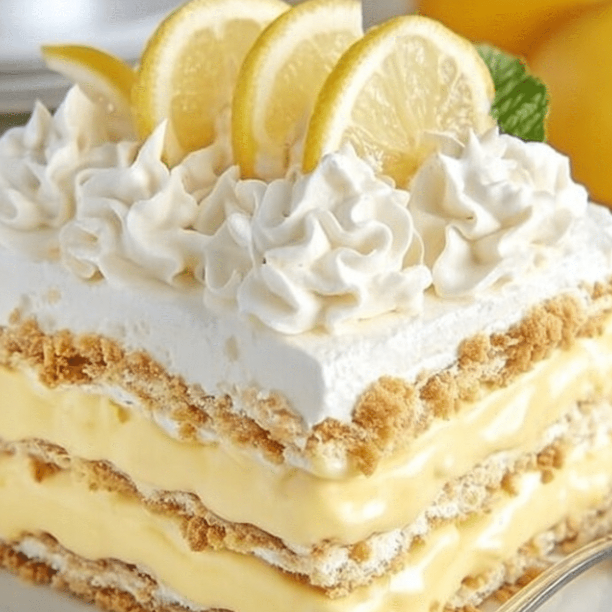 No-Bake Lemon Éclair Cake: Easy, No-Bake Delight - ZazaCook