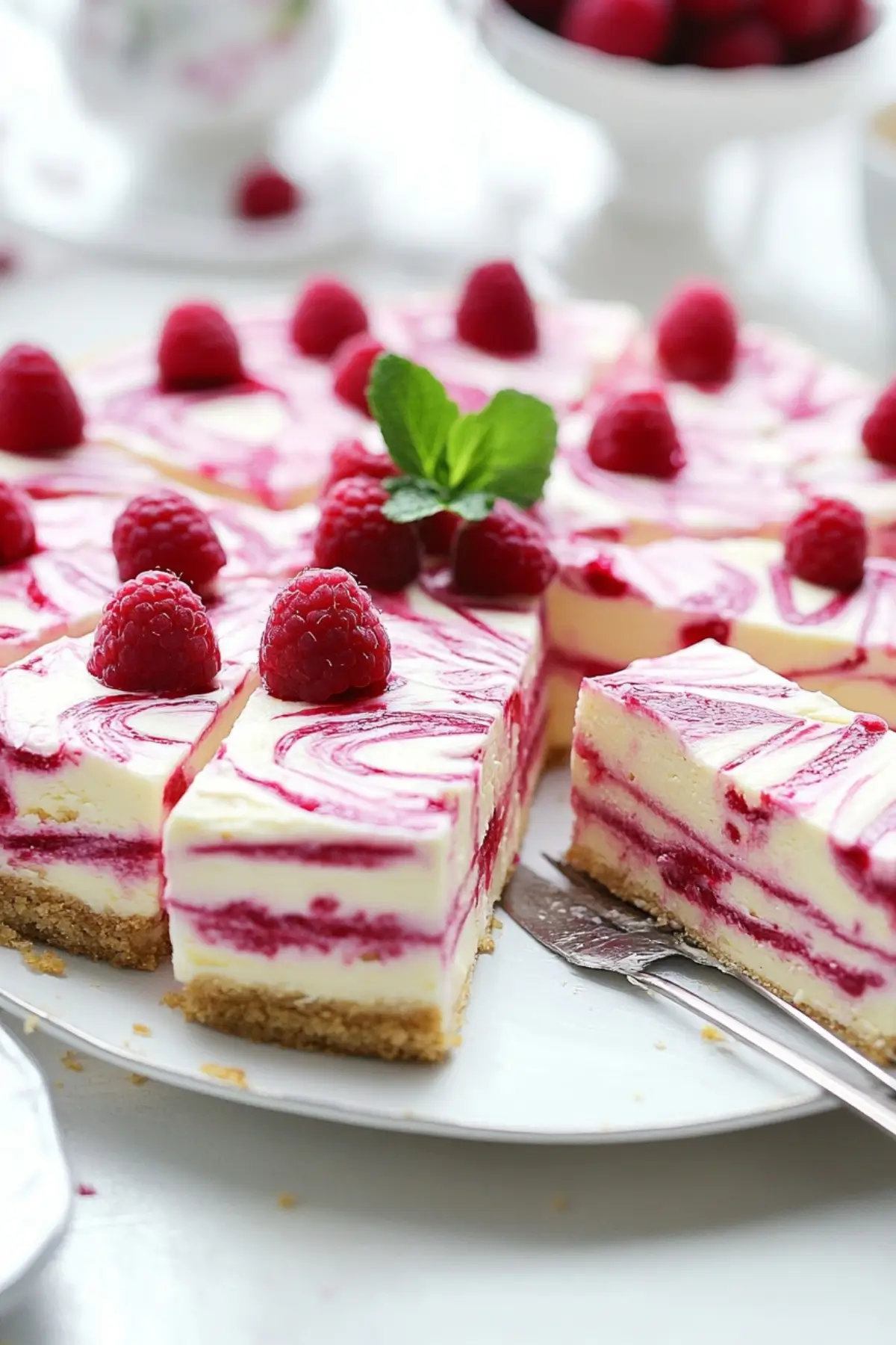 No-Bake Raspberry Cheesecake Easy recipe - ZazaCook
