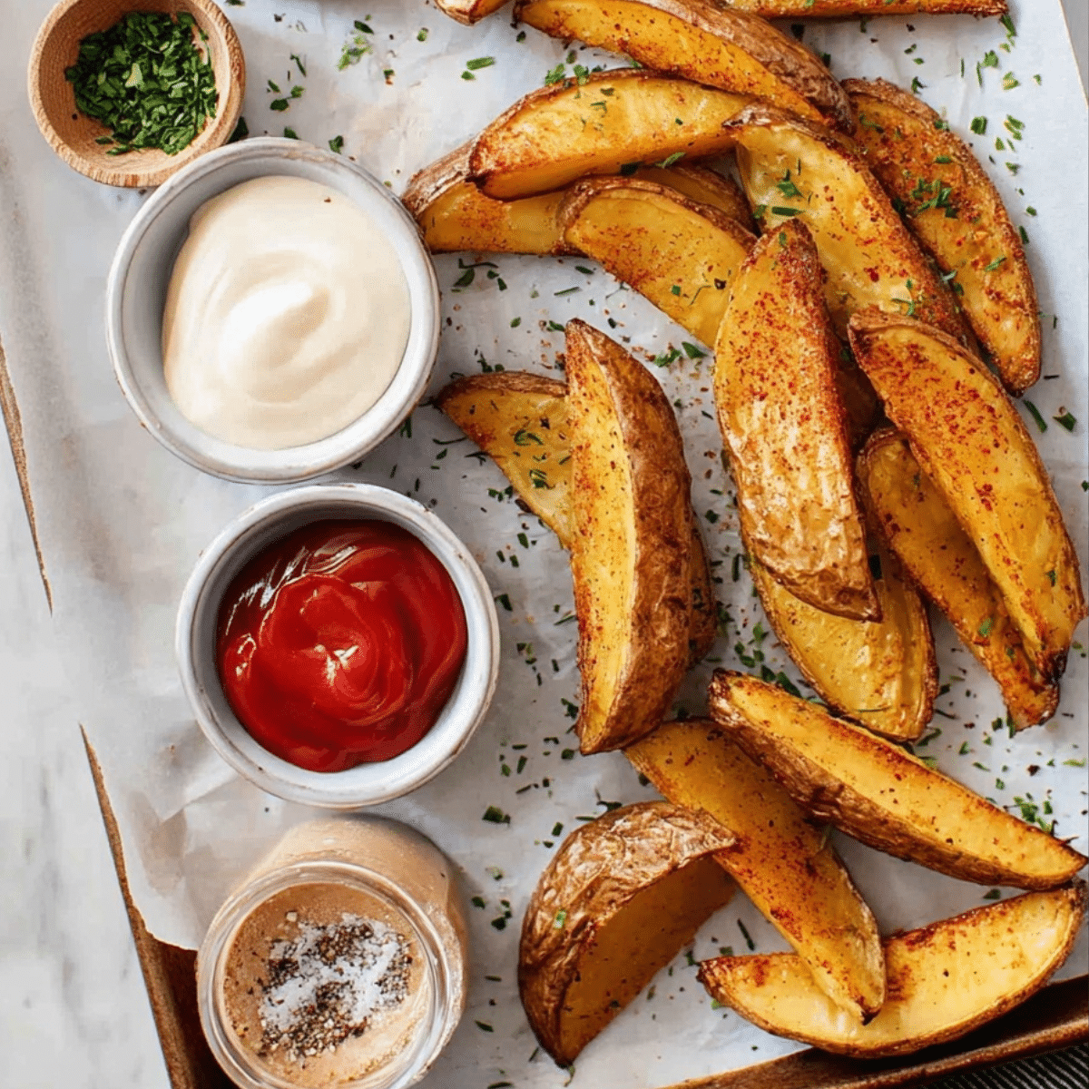 Baked Potato Wedges – Crispy & Delicious Recipe (No-Fry) - ZazaCook