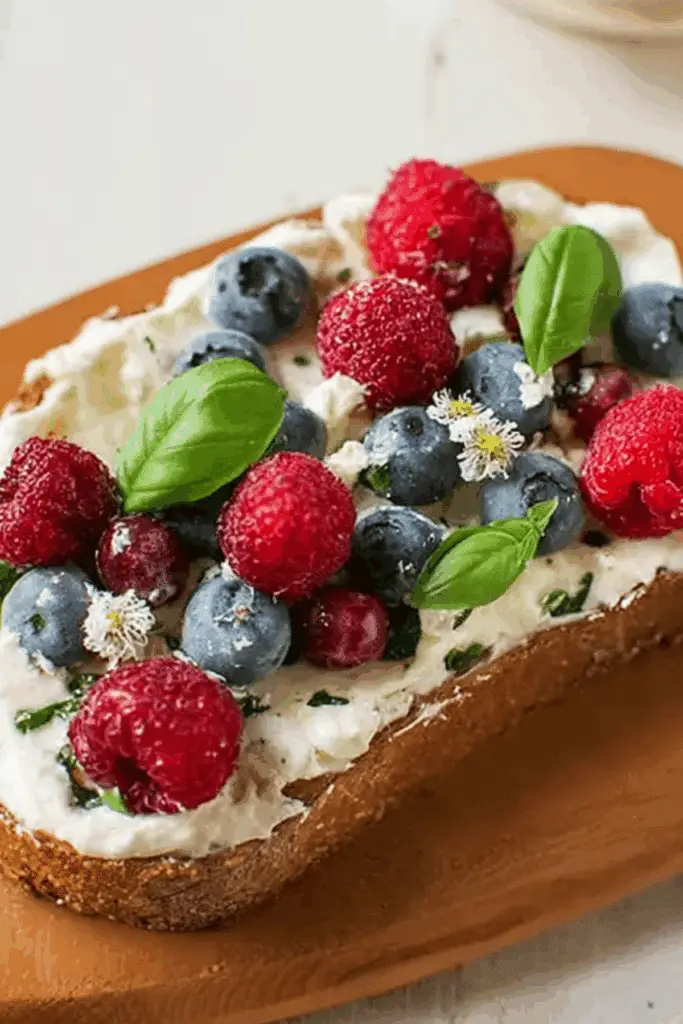 Berries & Basil Cream Cheese Toast – Easy 10-Min Breakfast - ZazaCook