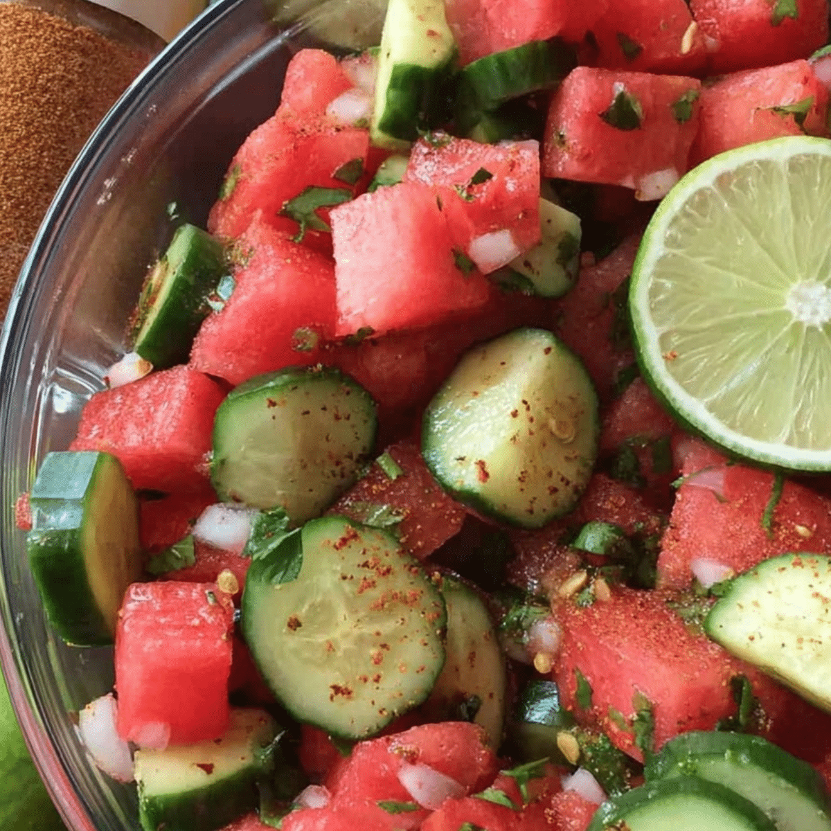 Mexican Watermelon Cucumber Salad - Easy & Refreshing - ZazaCook