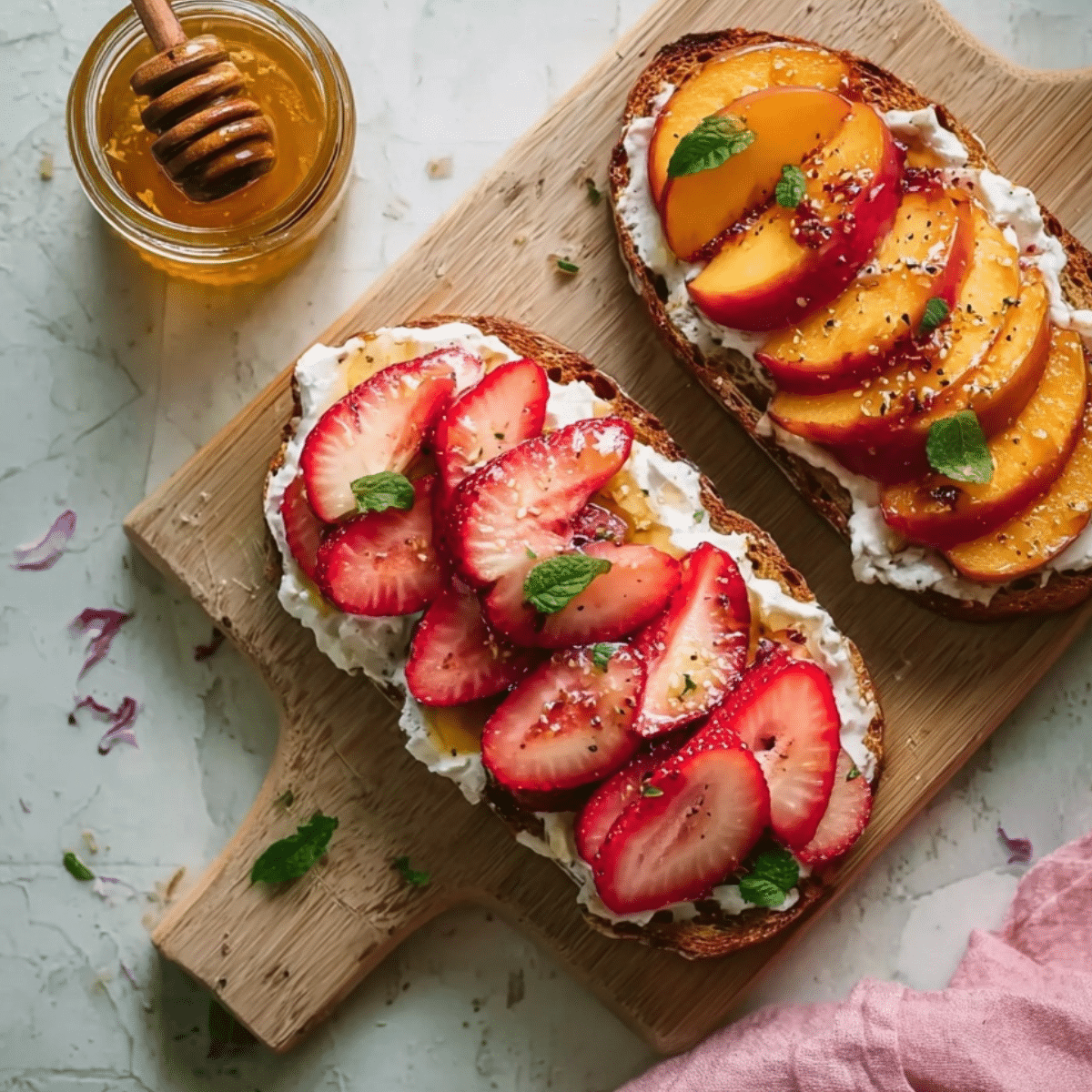 Strawberry Honey Breakfast Toasts – 1 Easy Morning Delight - ZazaCook