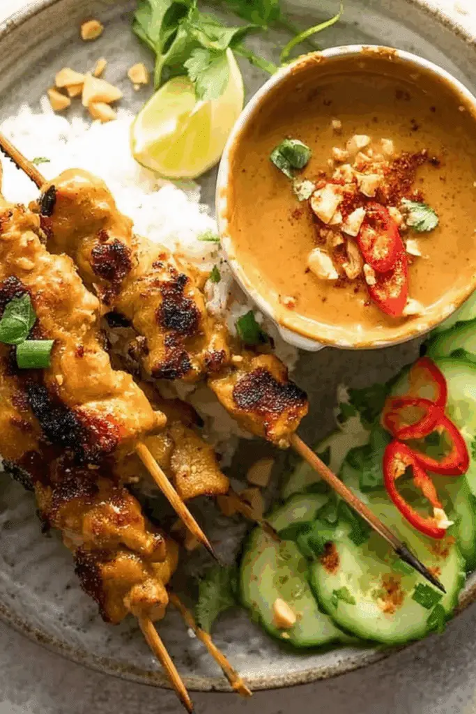 Thai Chicken Satay with Peanut Sauce – Best Skewers Recipe - ZazaCook