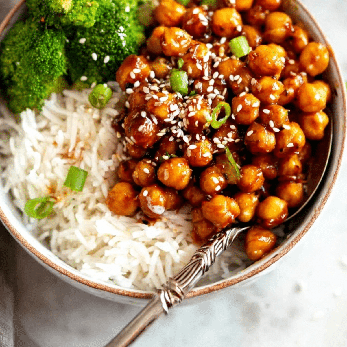 Vegan Sticky Sesame Chickpeas – Best 15-Minute Dinner - ZazaCook