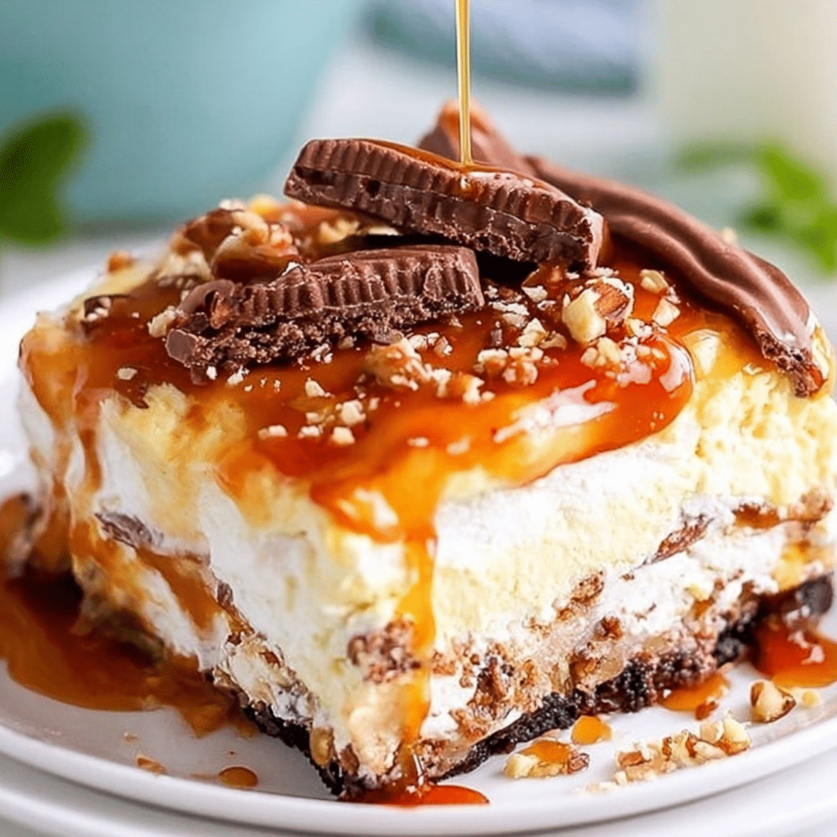 5 Layer Turtle Lasagna – Best No-Bake Dessert - ZazaCook