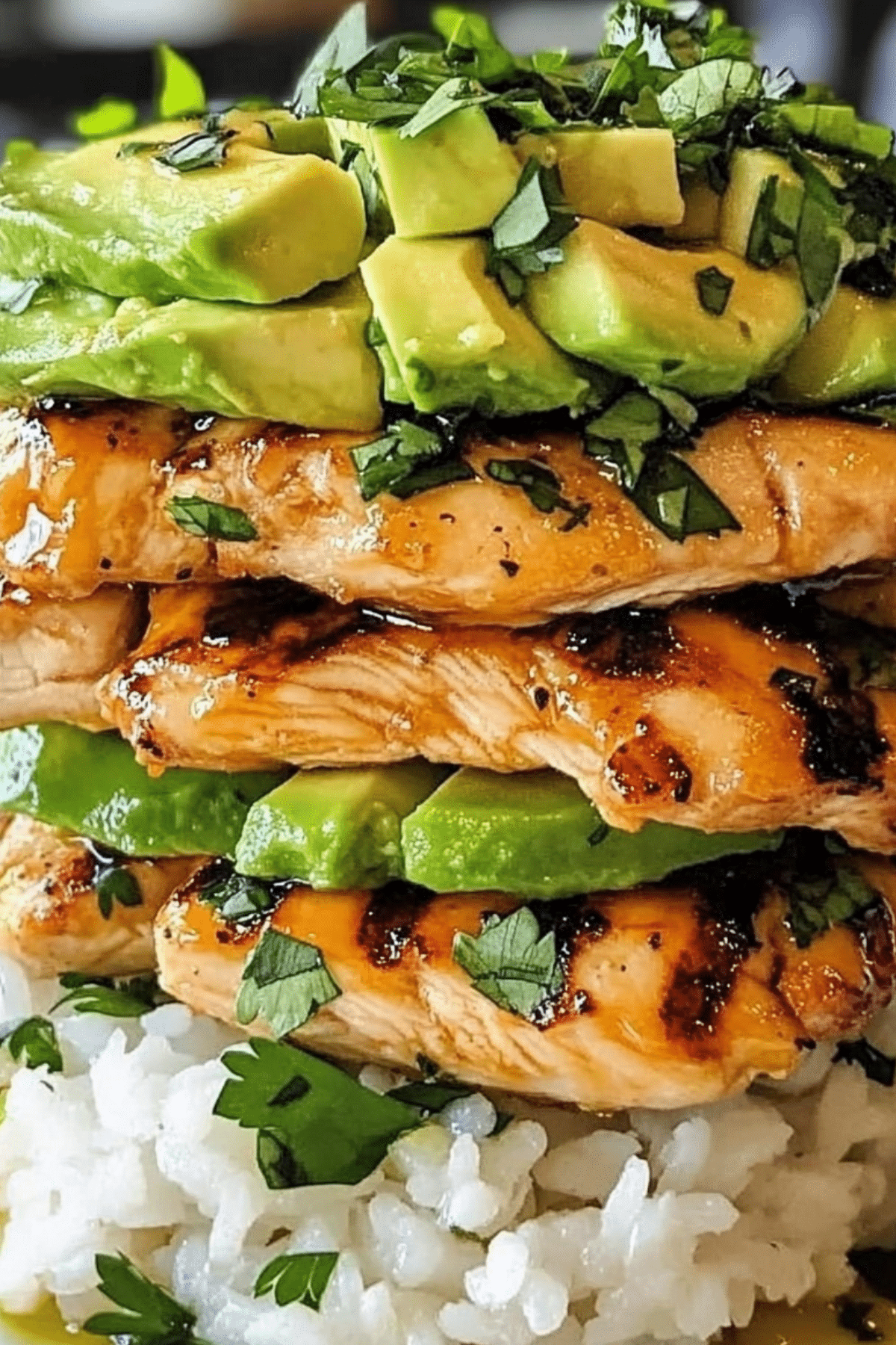 Honey Lime Chicken & Avocado Rice Stack Easy Recipe - ZazaCook