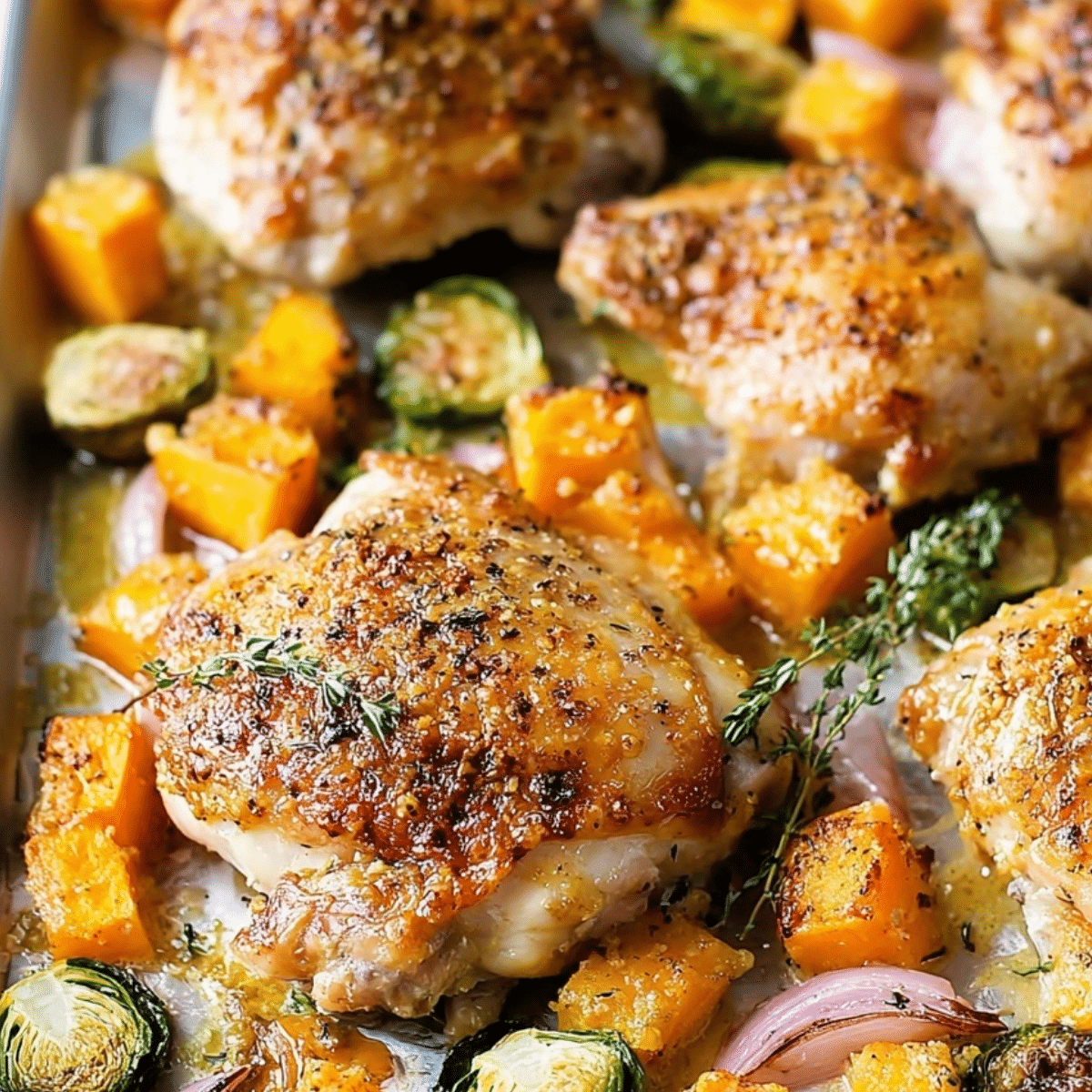 Maple Mustard Roasted Chicken – Easy Sheet Pan Dinner - ZazaCook