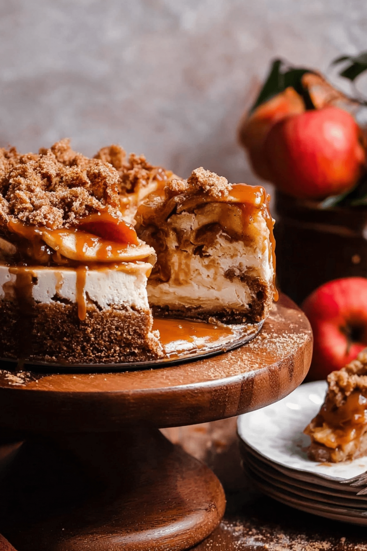 Salted Caramel Apple Pie Cheesecake - Best Recipe - ZazaCook