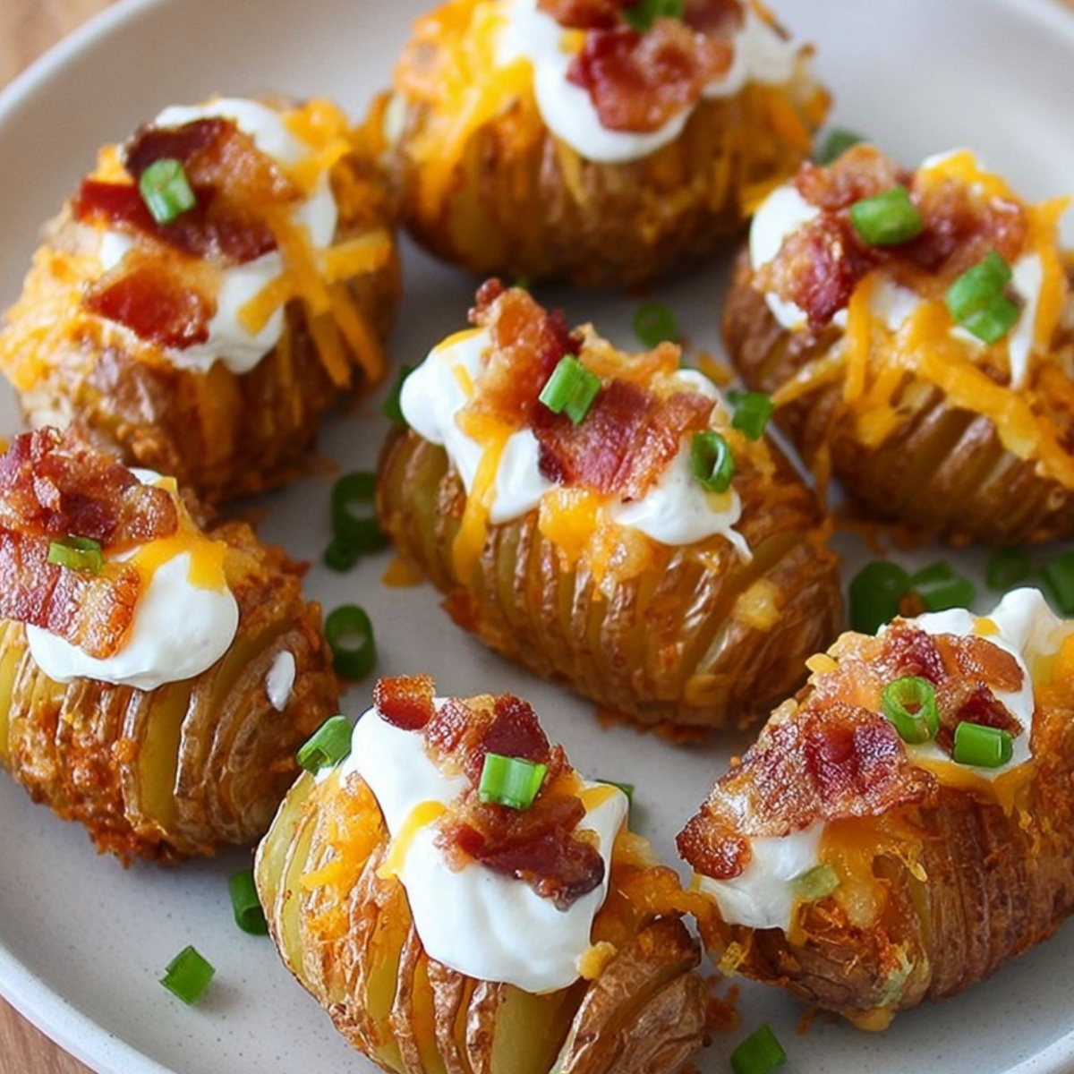 Crispy Loaded Hasselback Potato Bites: Best Appetizer - ZazaCook