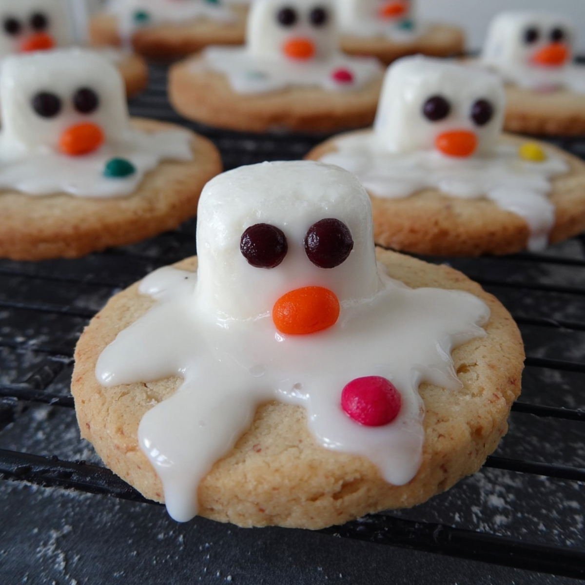 Melted Snowman Biscuits – Easy Christmas Recipe - ZazaCook