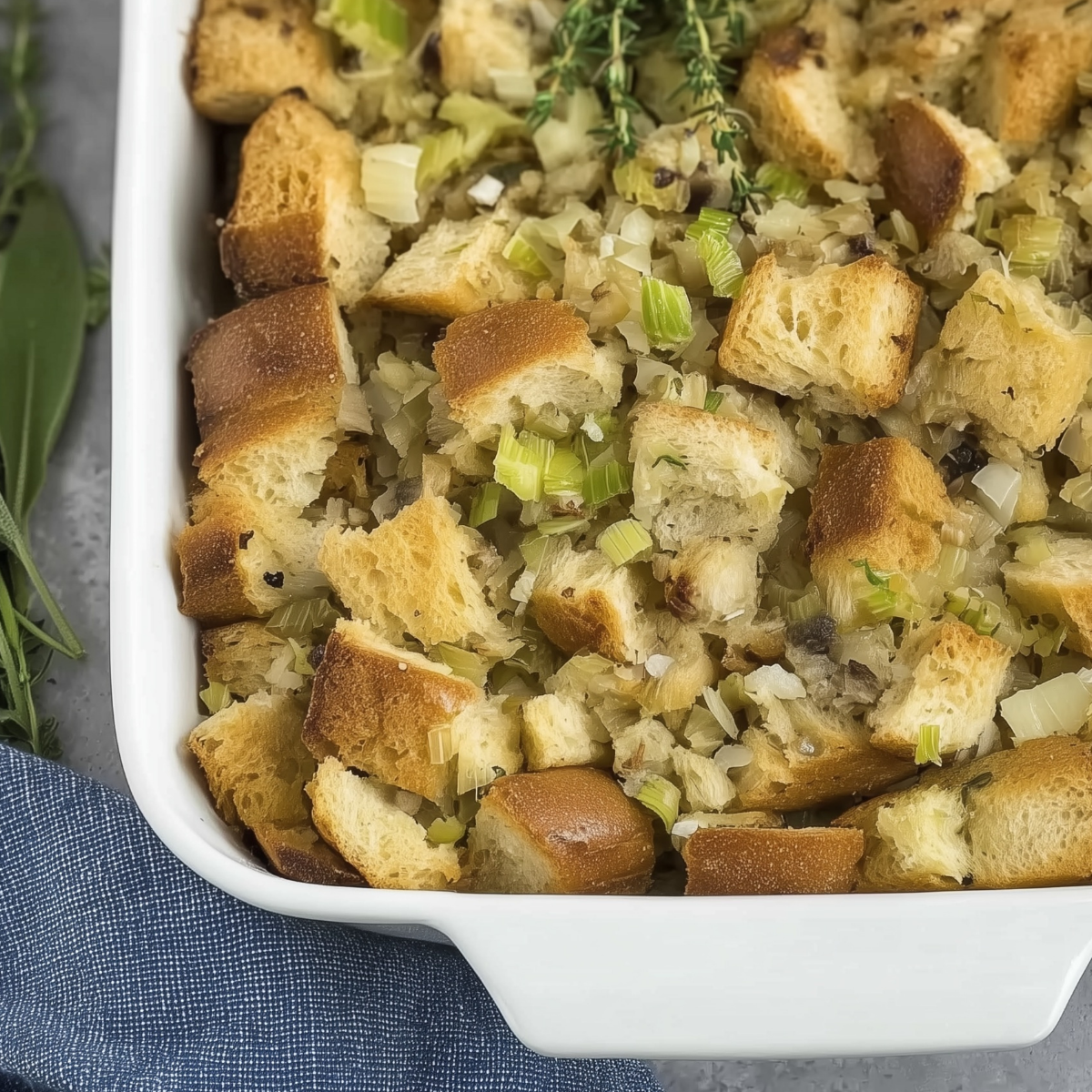 Homemade Traditional Bread Stuffing - Easy Steps - ZazaCook