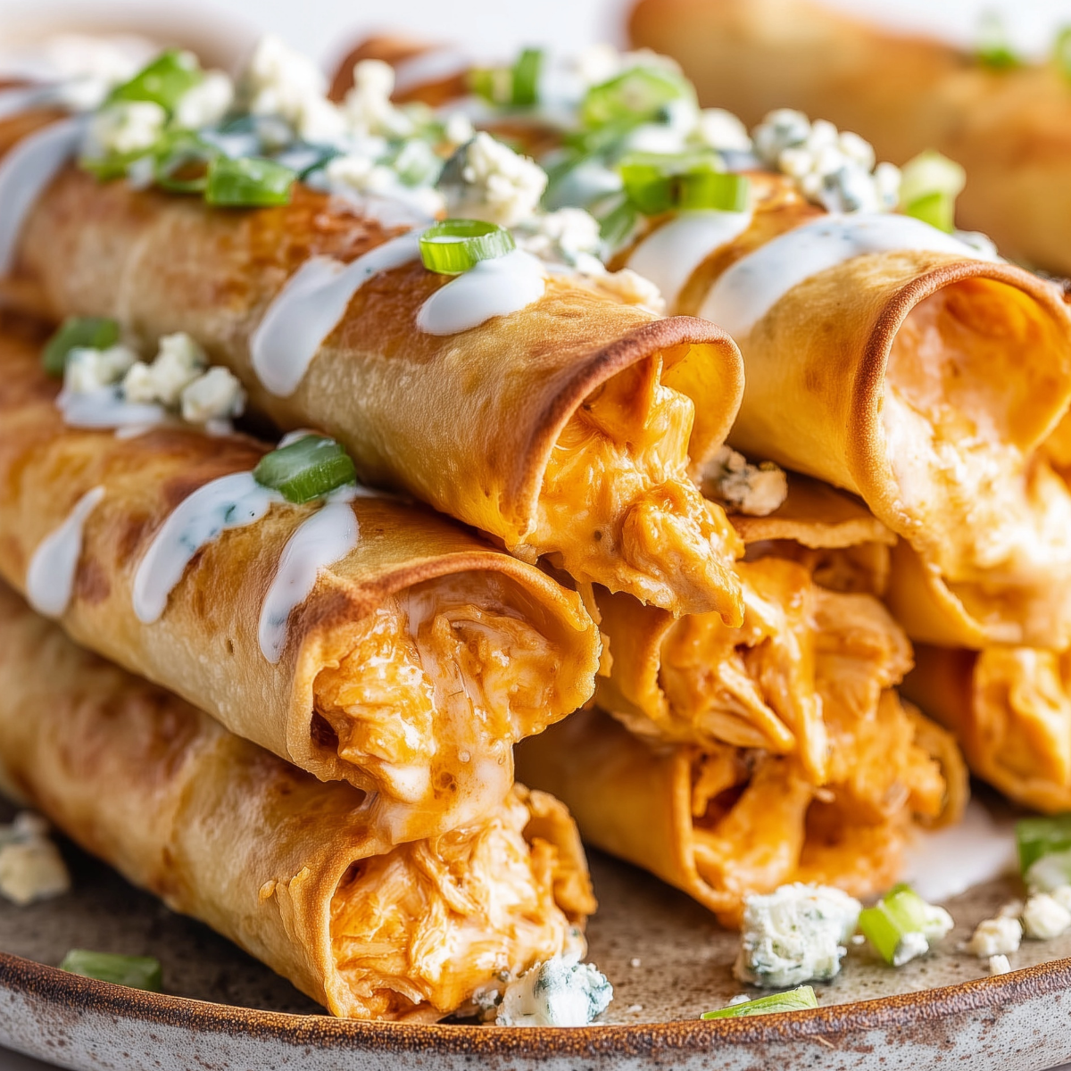 Baked Buffalo Chicken Taquitos - Easy & Crispy - ZazaCook
