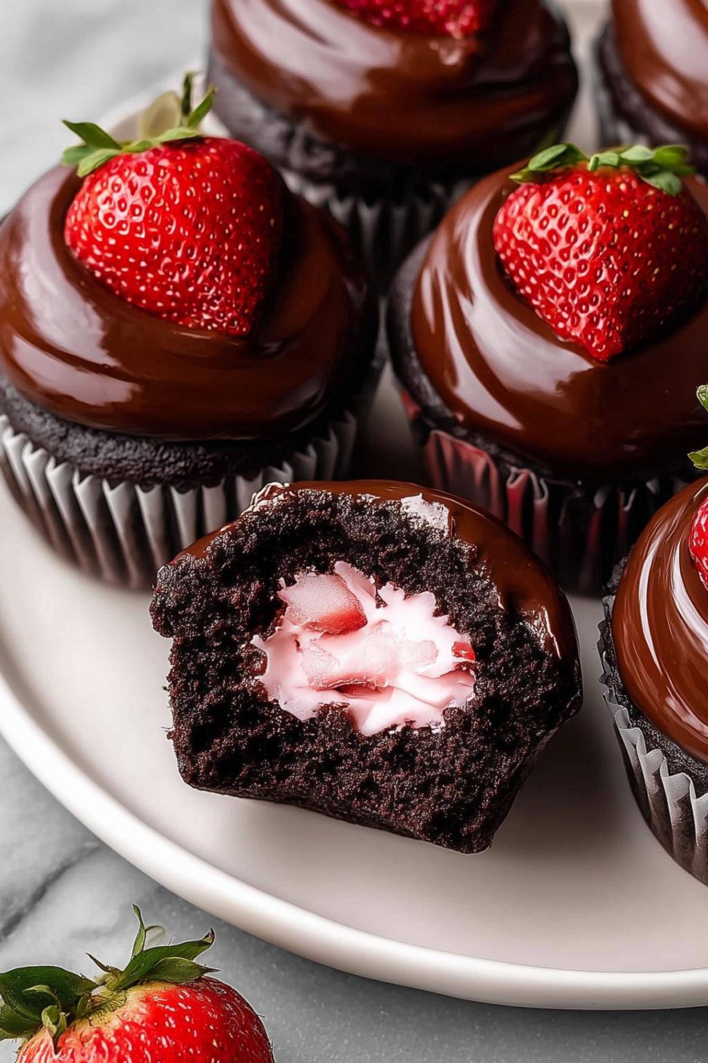 Chocolate Covered Strawberry Cupcakes - Sweet & Indulgent - ZazaCook
