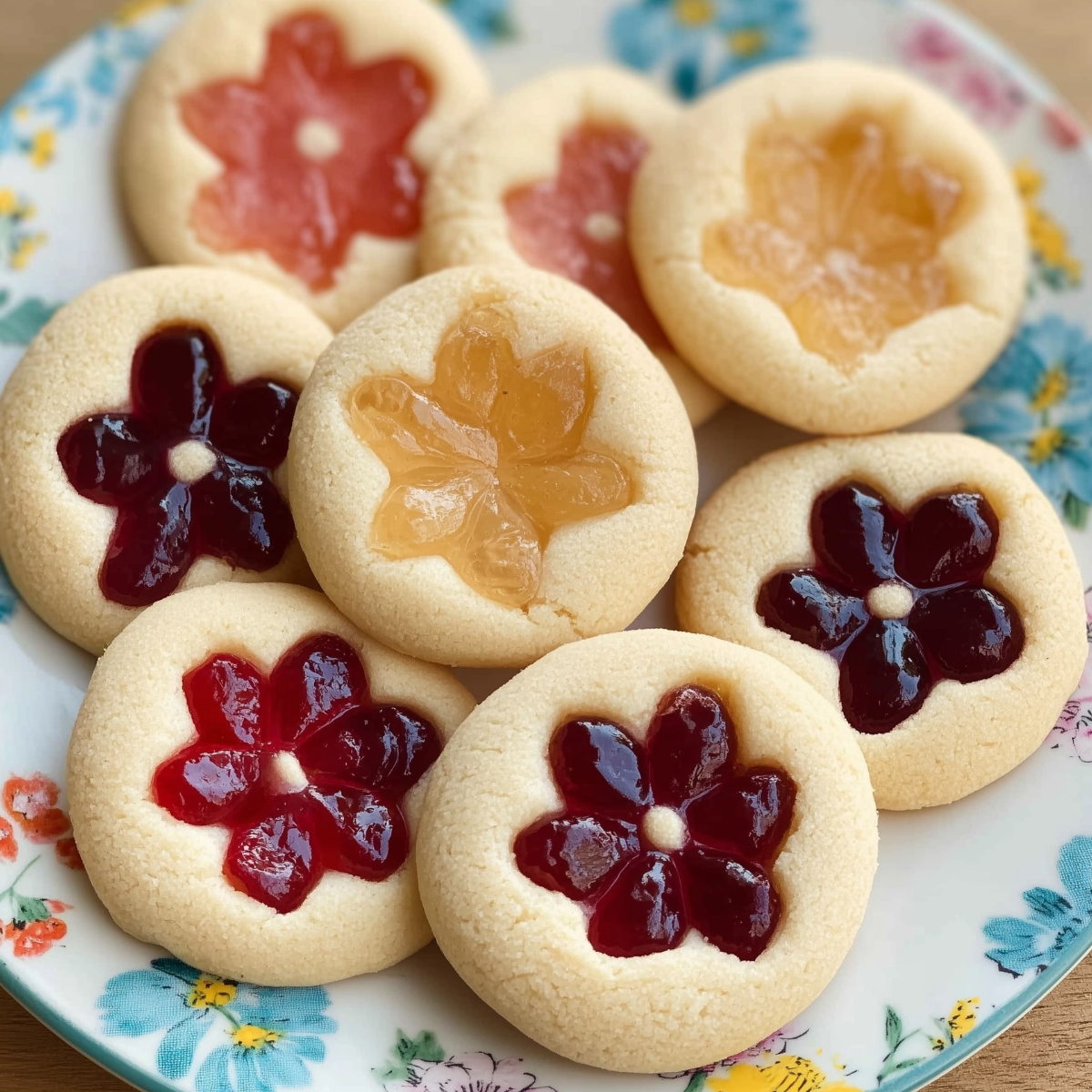 Flower Jam Thumbprint Cookies – Easy & Beautiful - ZazaCook