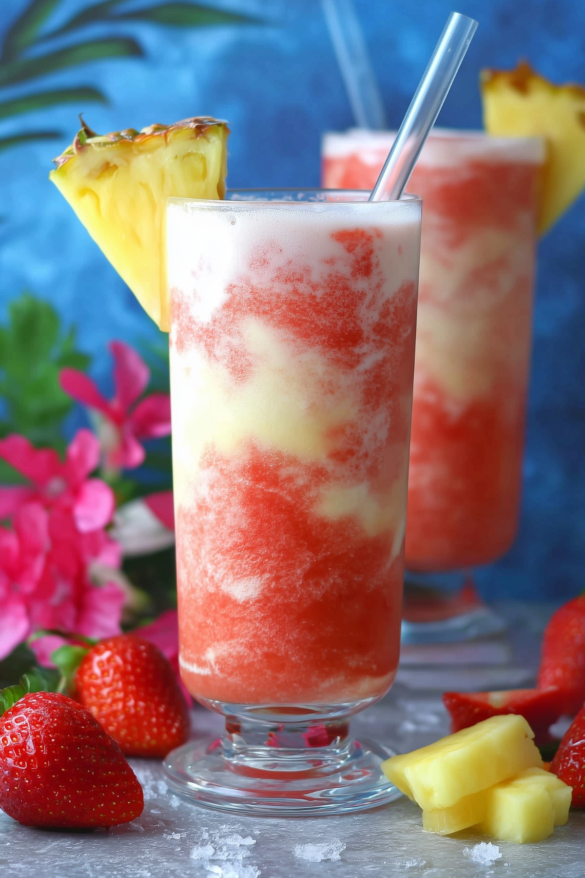 Virgin Strawberry Pina Colada - Best Tropical Drink - ZazaCook