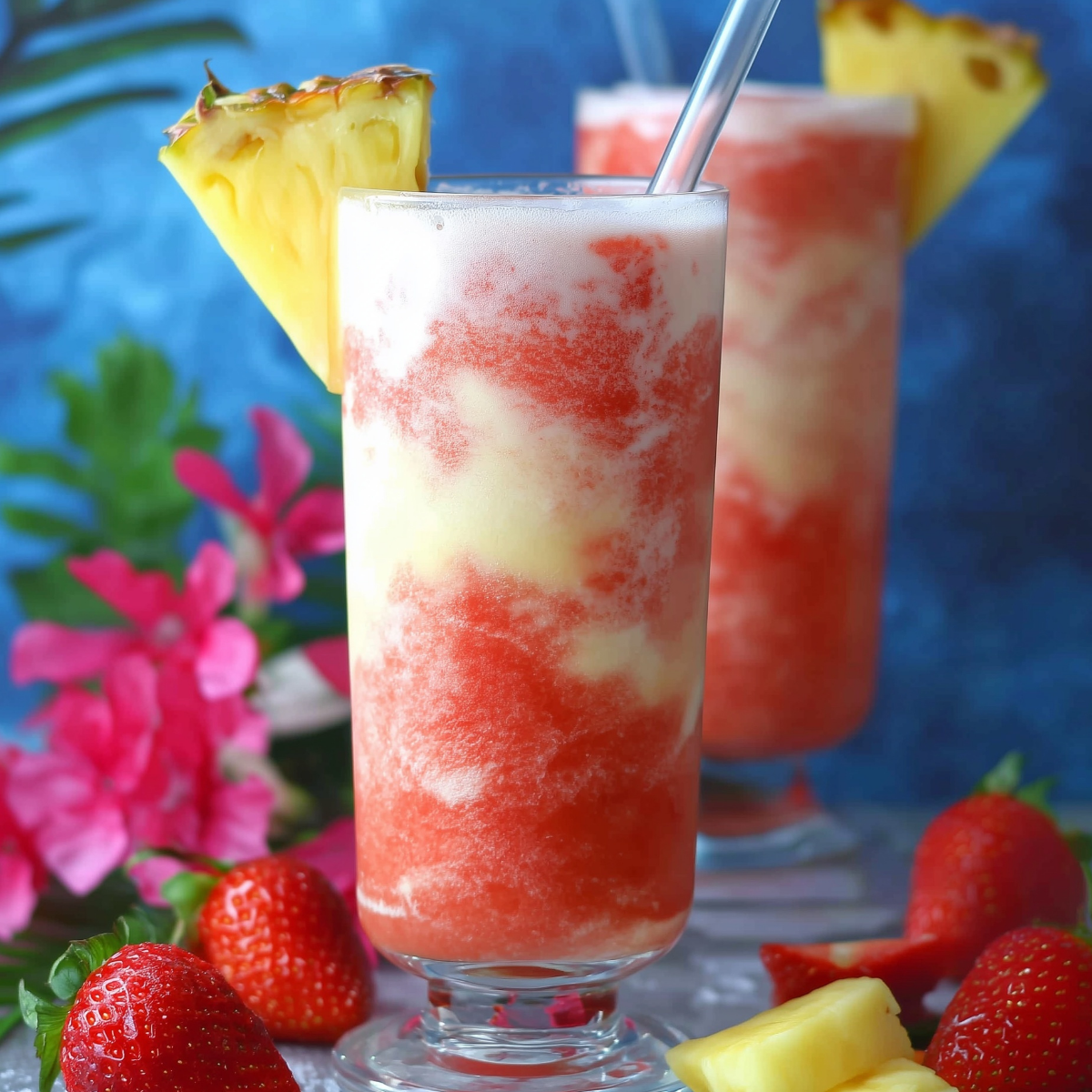 Virgin Strawberry Pina Colada - Best Tropical Drink - ZazaCook