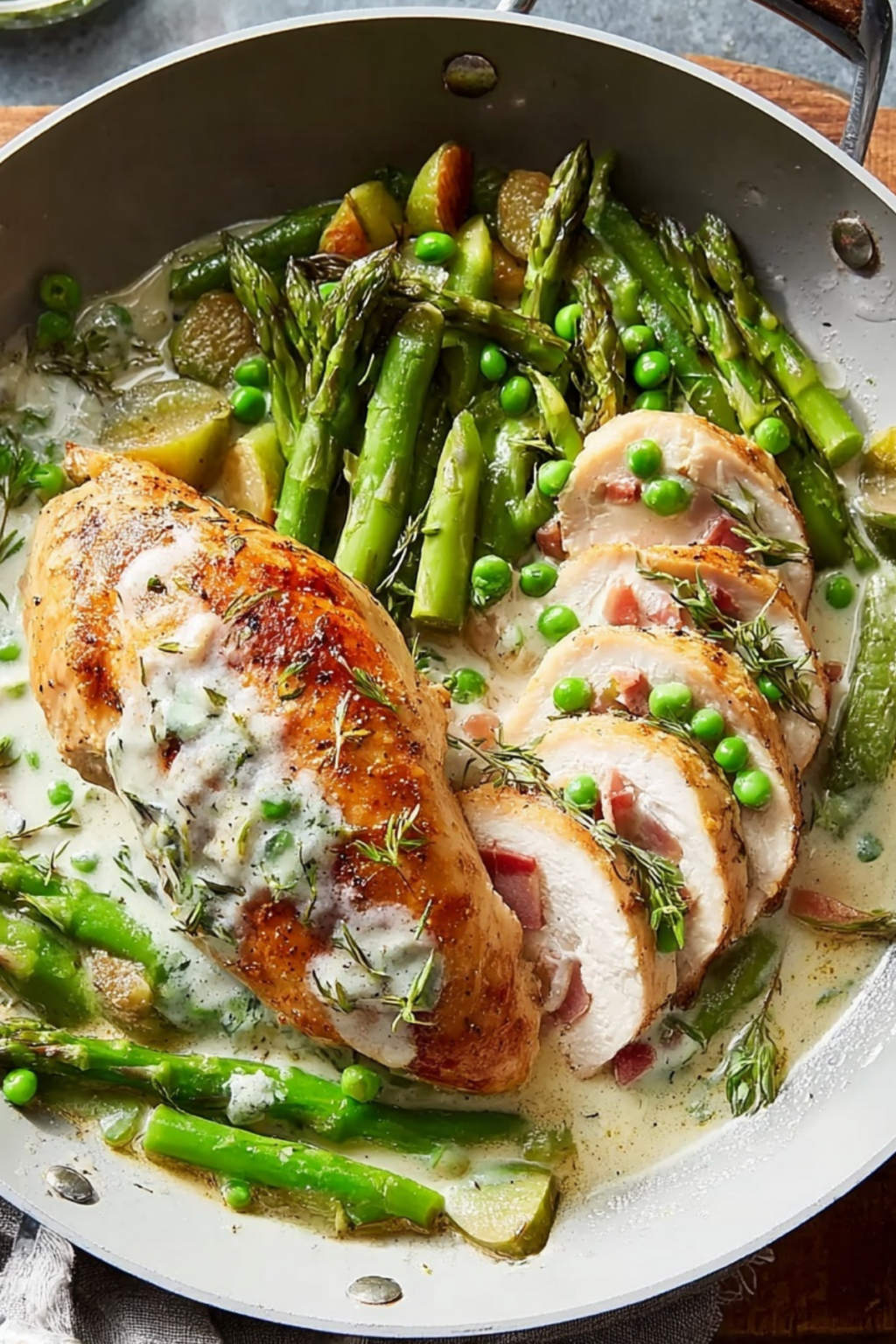 Fontina & Prosciutto Stuffed Chicken with Spring Vegetables Easy Recipe ...