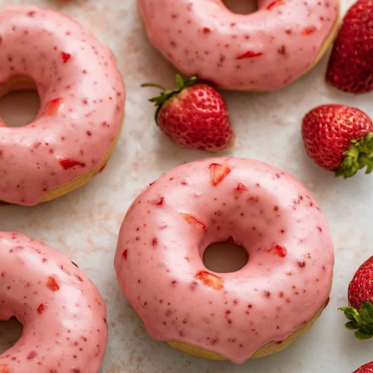 Strawberry Glazed Donuts – Easy and Delicious - ZazaCook
