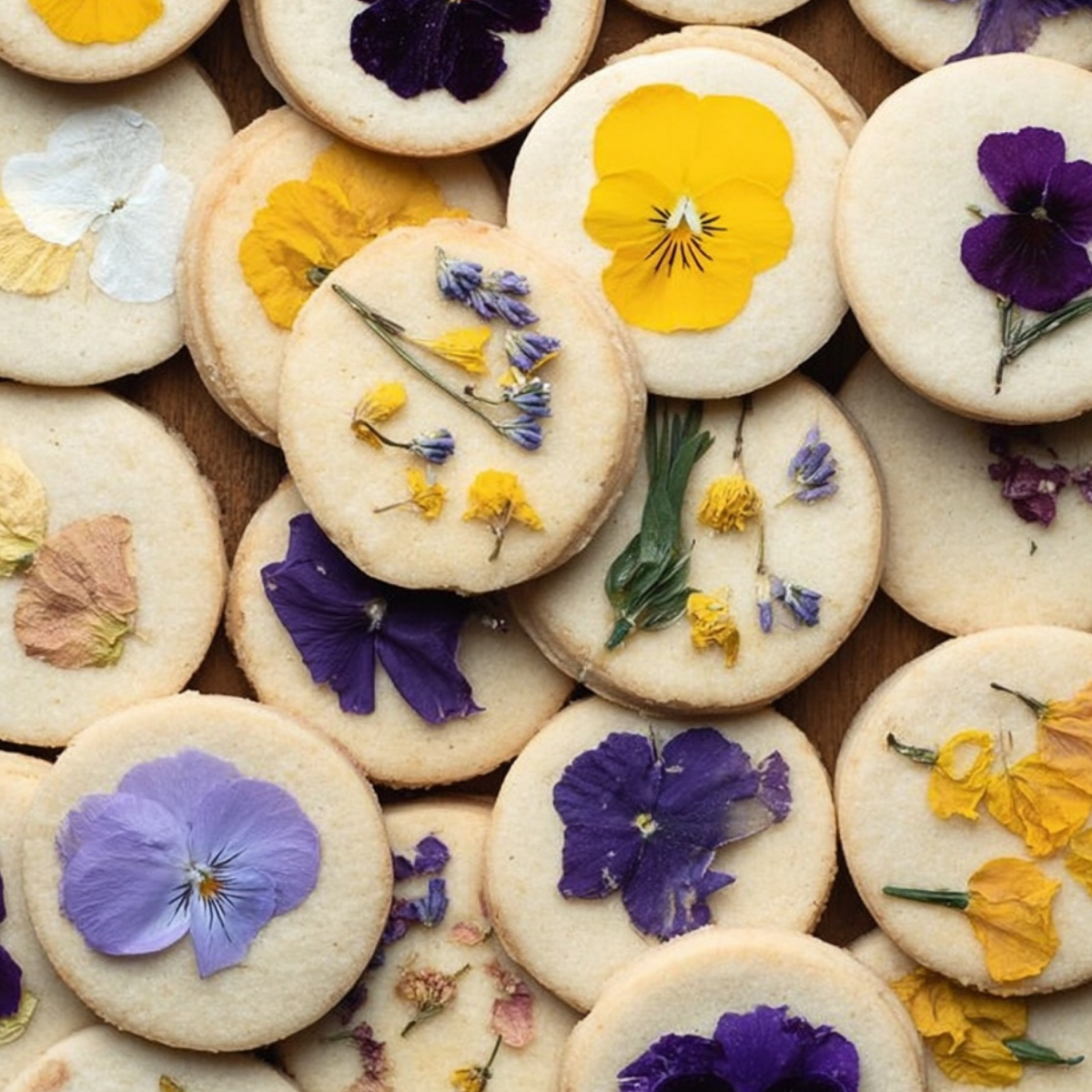 Pressed Flower Cookies Easy Beautiful Recipe - ZazaCook