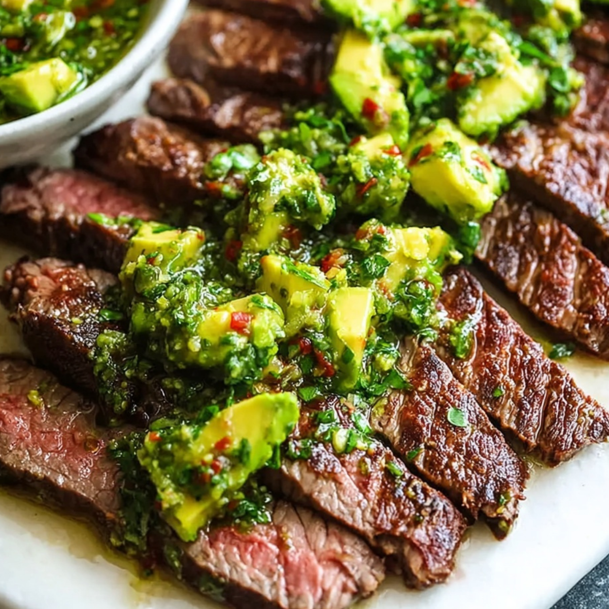 Skirt Steak with Avocado Chimichurri – Simple & Delicious - ZazaCook